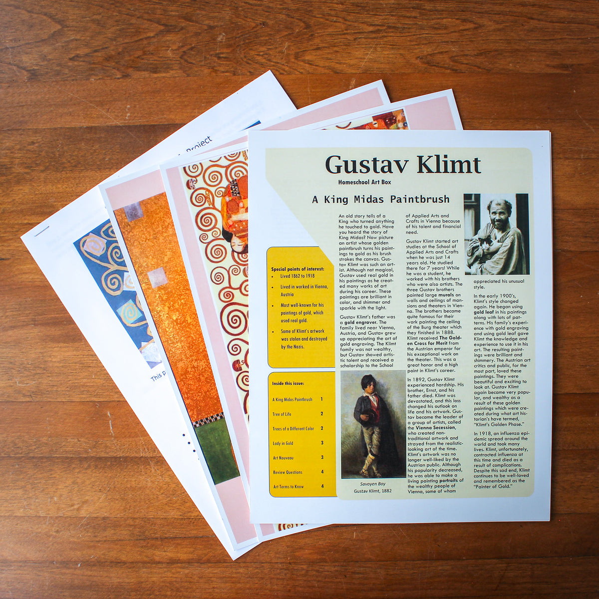 Gustav Klimt Lesson Pack – Homeschool Art Box
