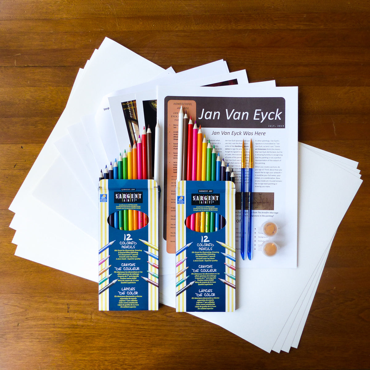 Jan Van Eyck Homeschool Art Box for 2 students